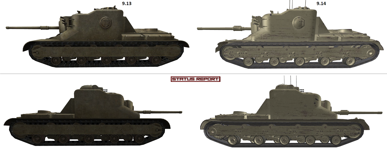 Status Report: 9.14 SD/HD comparison: E-25, AMX 50 Foch (155), Nashorn ...
