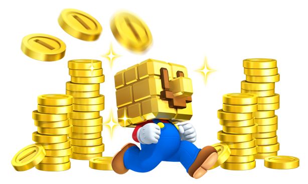 O ouro sobe à cabeça de Mario (literalmente) com o Gold Block ...