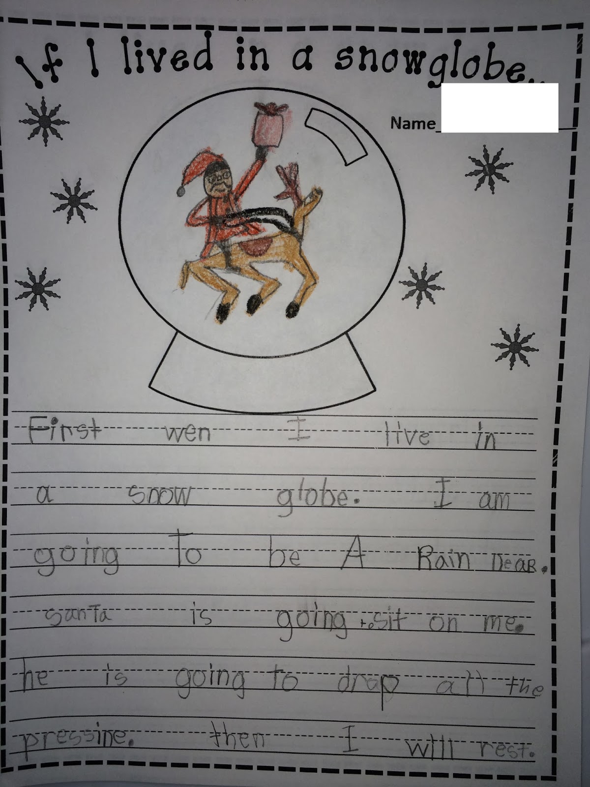 Ms. Molitor's First Grade: If I Lived In a Snow Globe......