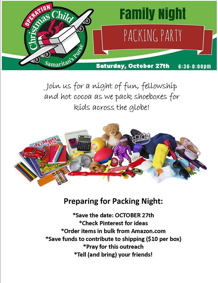 CrossRoads Church: Operation Christmas Child Shoebox Packing Party