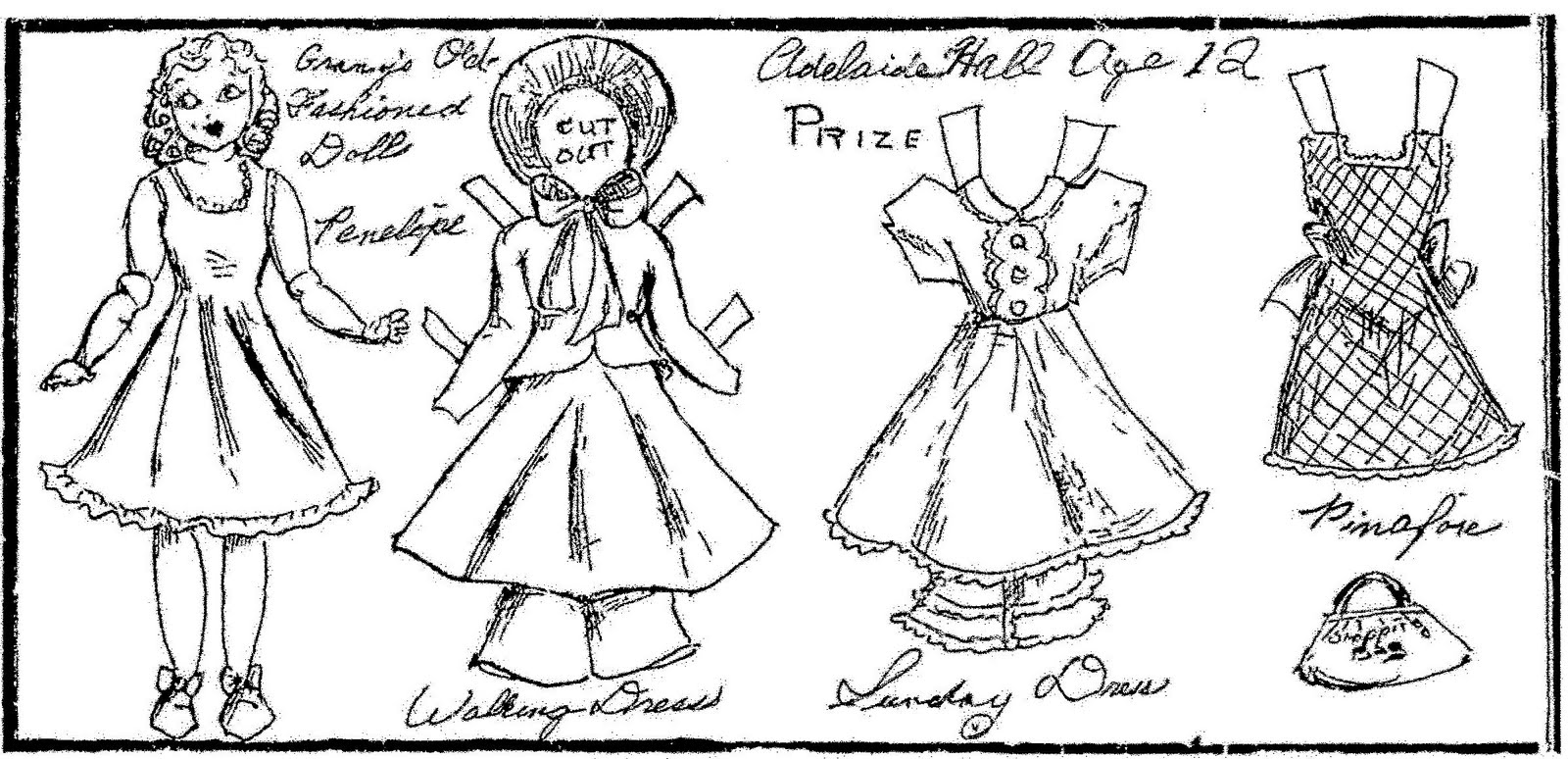 Mostly Paper Dolls: Granny's Old-Fashioned Doll, 1939