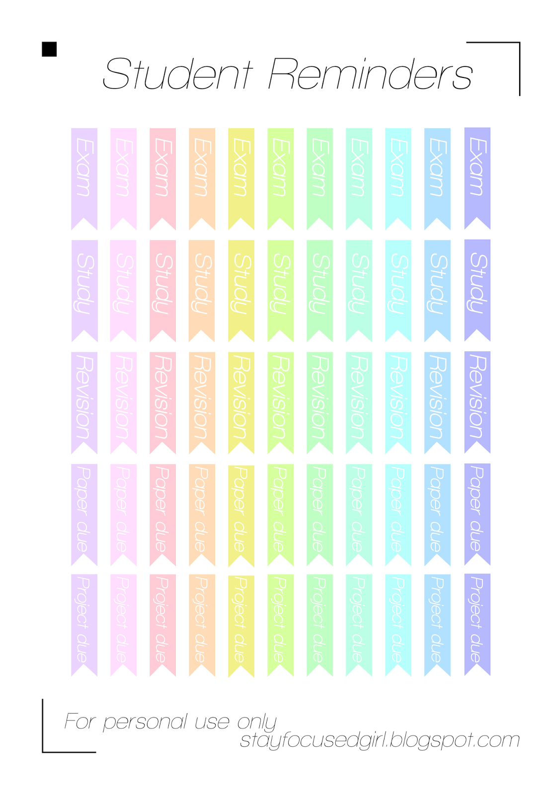 StayFocusedGirl: Student reminders