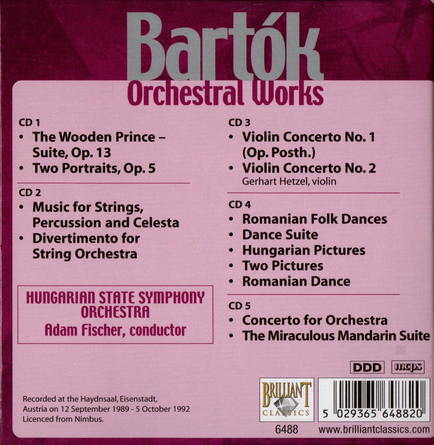 My "Mostly-Modern" Classical Music Blog: Bartok, Bela - Orchestral Works )Hungarian State ...