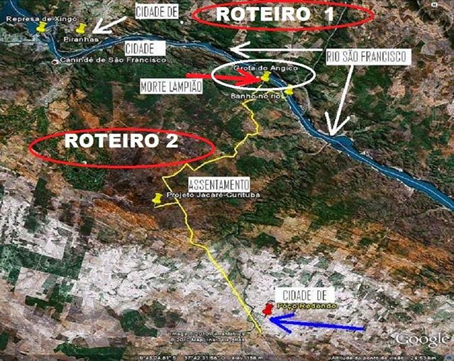 Blog do Mendes & Mendes: Roteiro para chegar à Grota do Angico em Sergipe