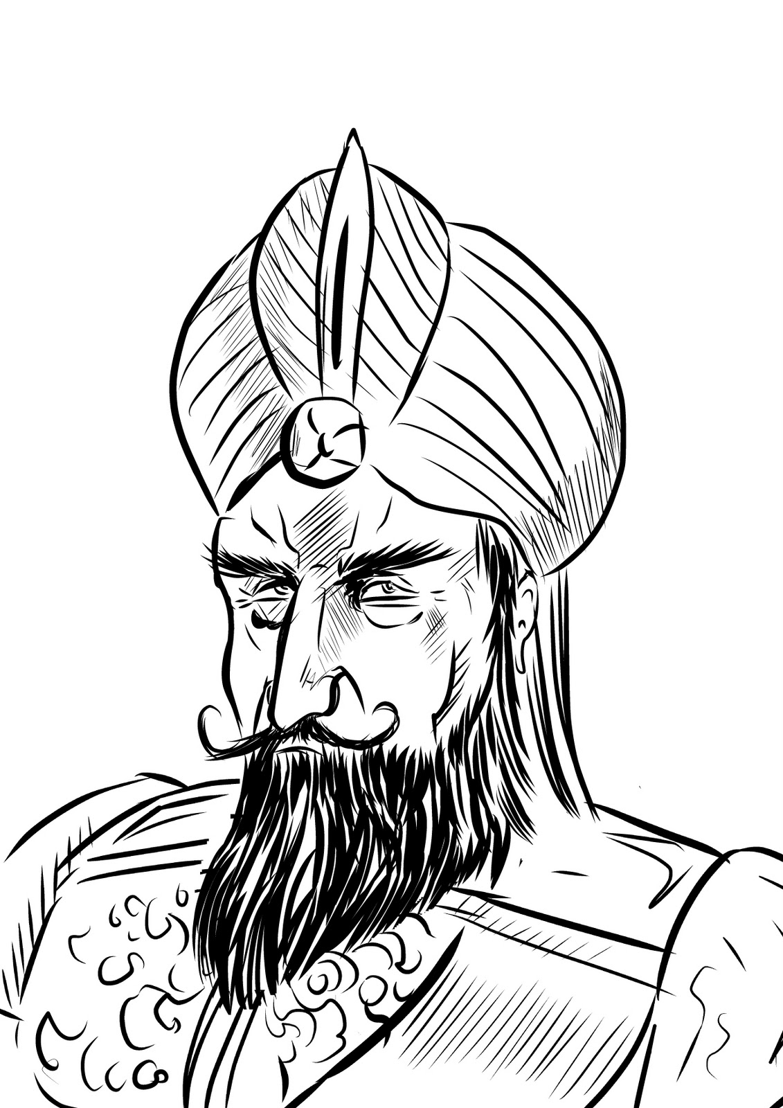 Gio's Art: Quick wind down profile sketch- Captain Nemo....