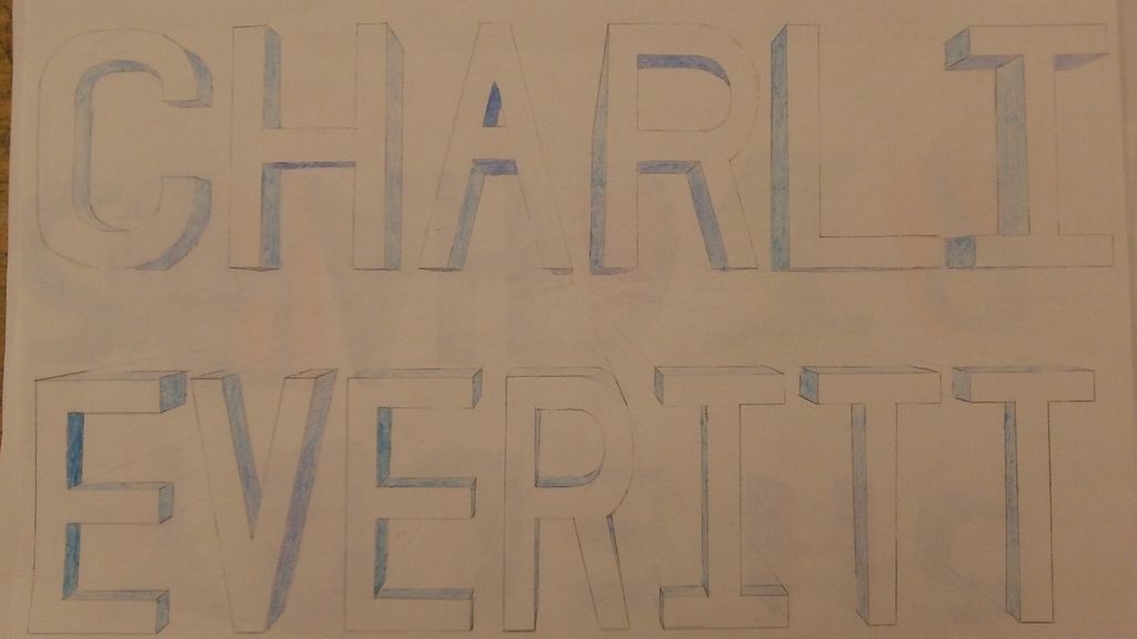 Art 1 : 1 Point Perspective Name Drawing