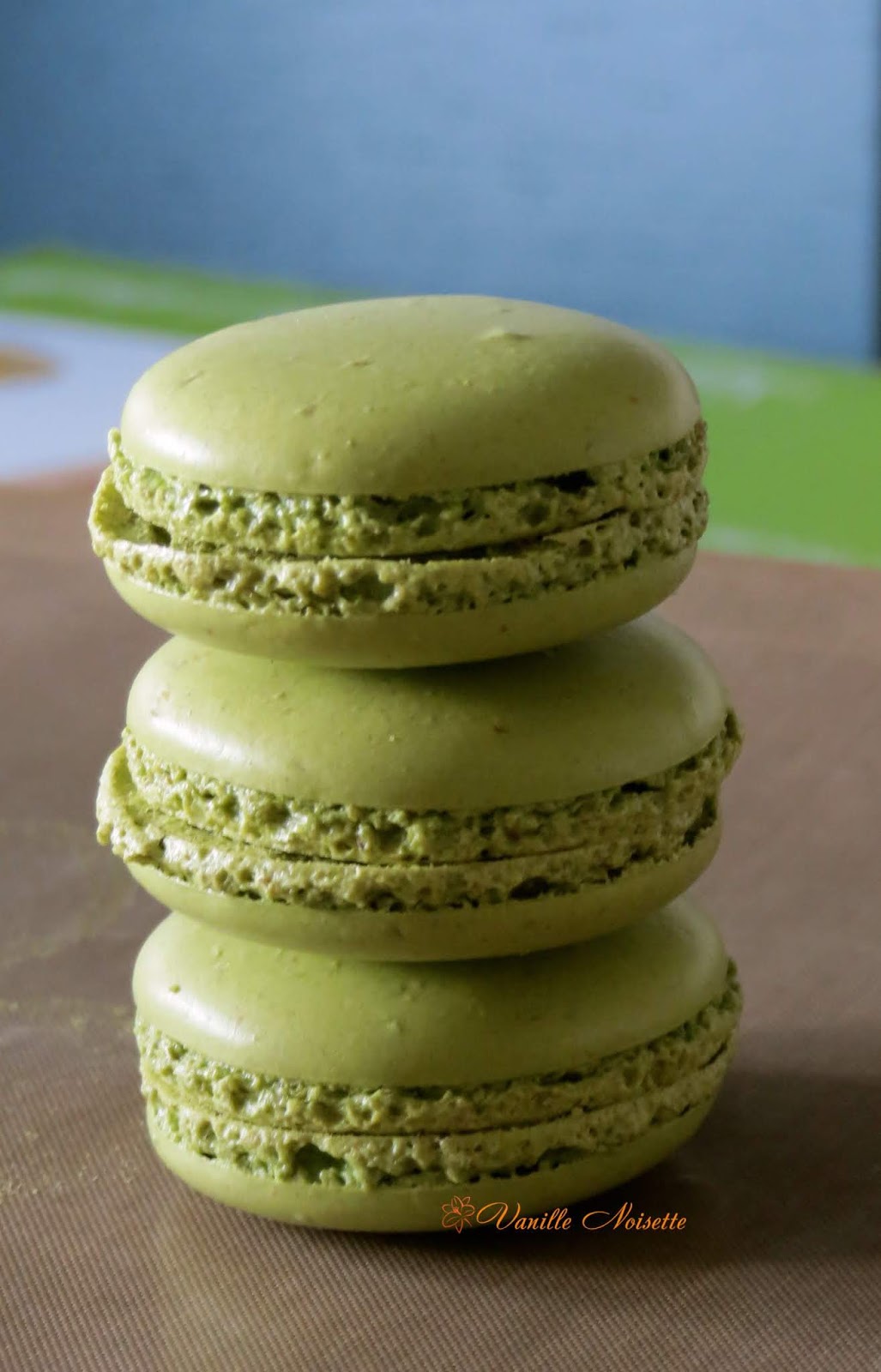 Vanille Noisette : MACARONS PISTACHE ET SES GANACHES