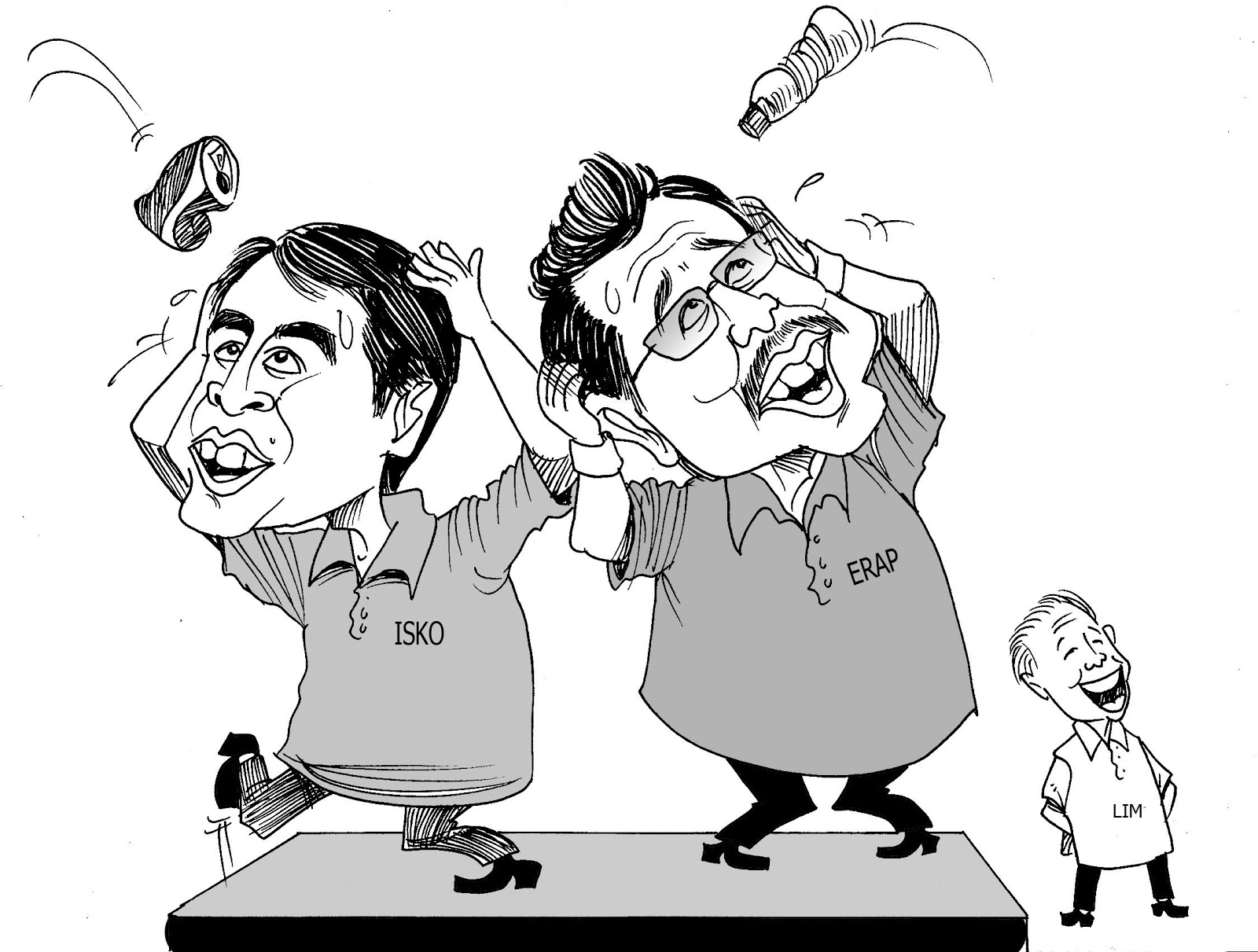 my cartoons and comicstrip: Erap and Isko editorial cartoon by bladimer usi