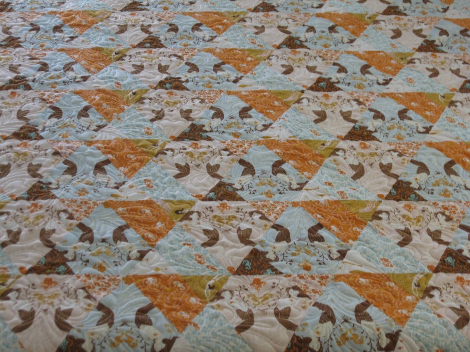 Moonbear Longarm Quilting: Mermaids swimming in Seaweed