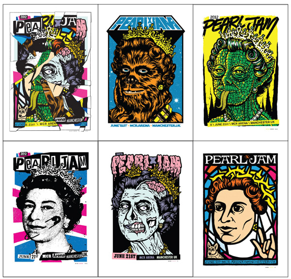 INSIDE THE ROCK POSTER FRAME BLOG: Ames Bros Pearl Jam Manchester Queen ...