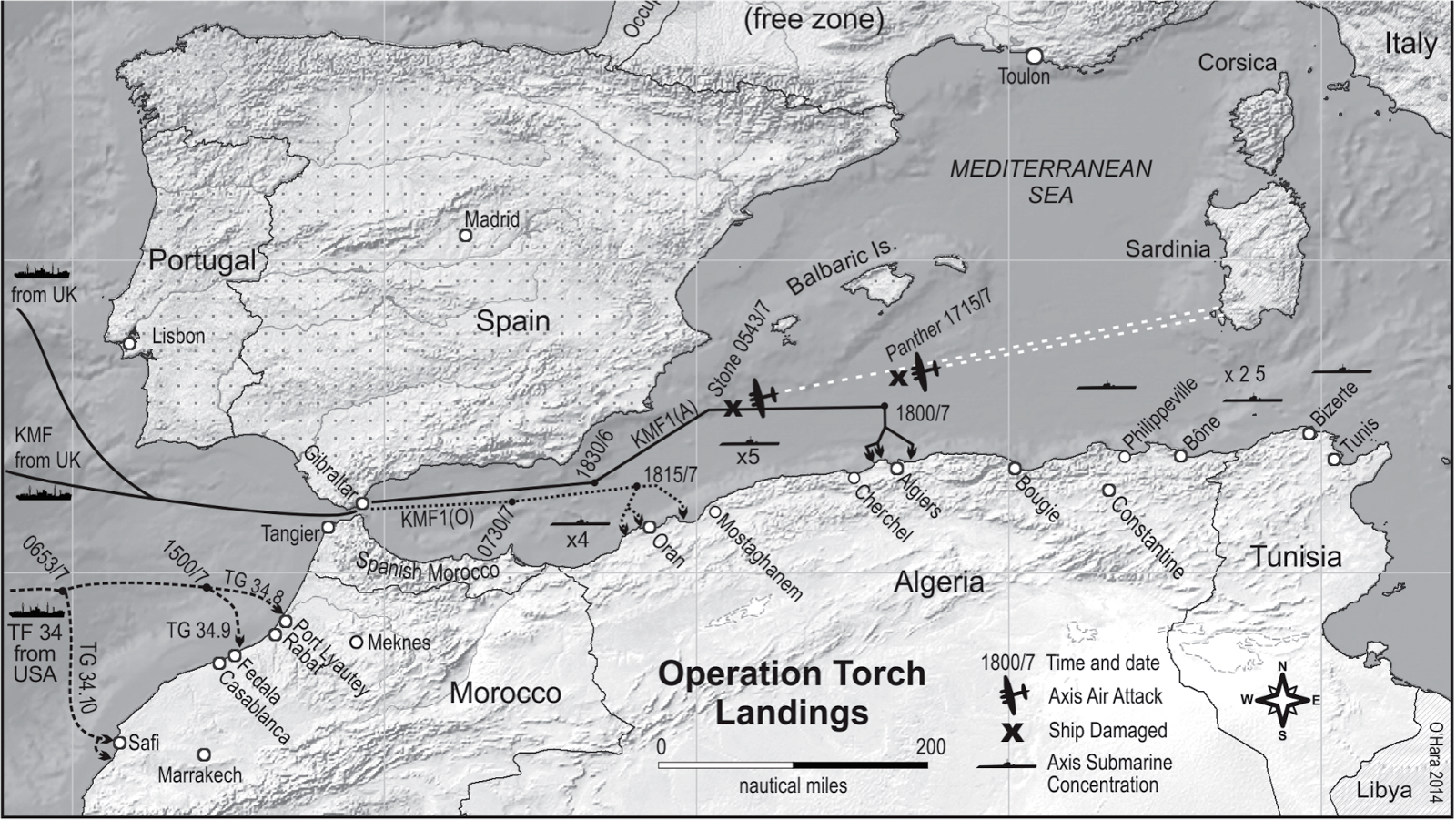 Operation Torch Map