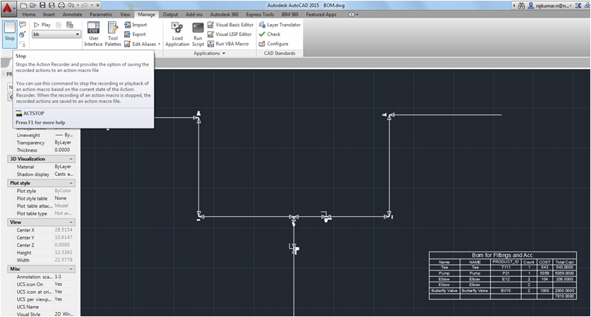 AutoCAD automatic BOM update by single command