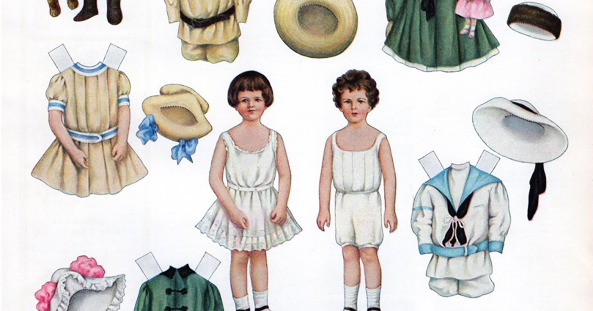 Chocolate Rabbit Graphics: Vintage Paper Doll Set