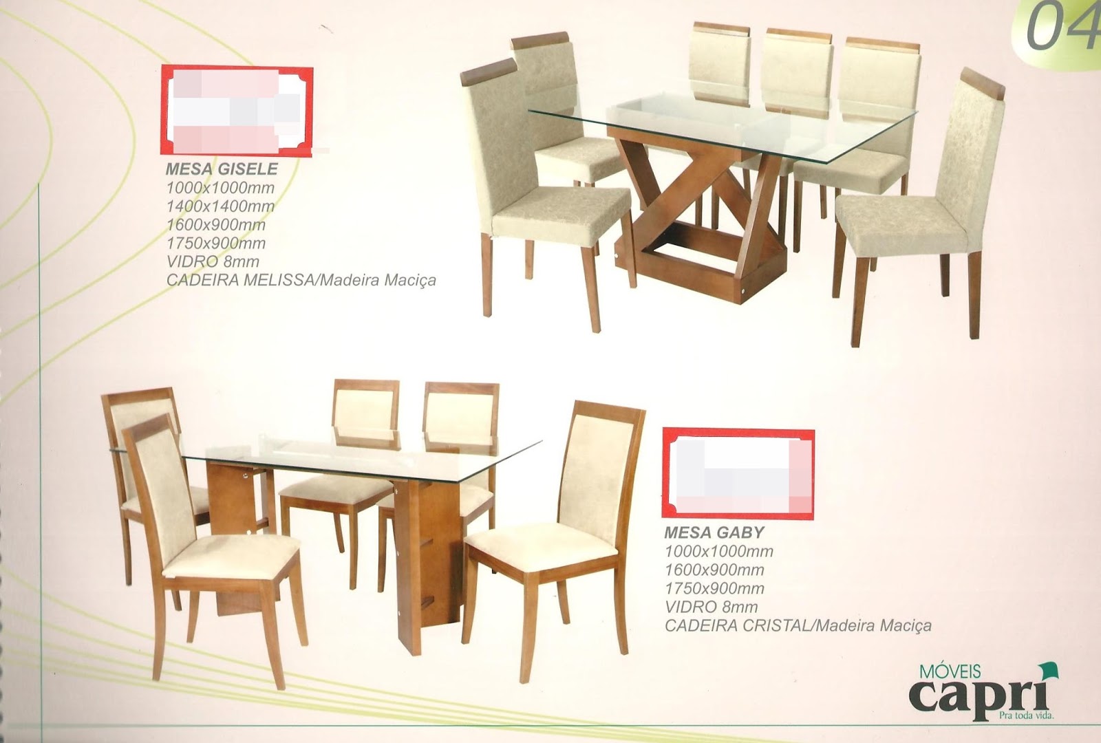 CAPRI MÓVEIS DESIGN: Mesas