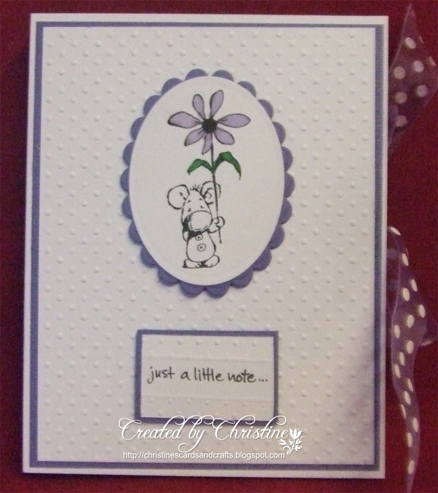 Christine's Cards and Crafts: Just A Little Note