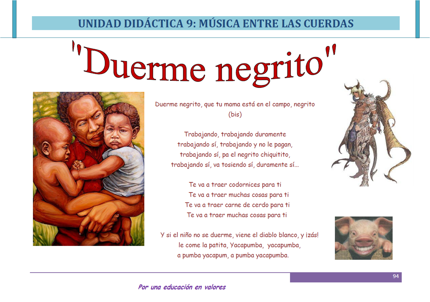 MÚSICA ENTRE LAS CUERDAS: DUERME NEGRITO