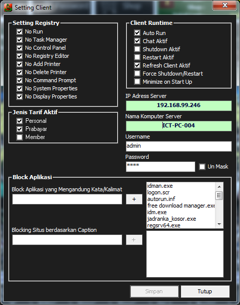 Sidik Maulana: Setting Billing server & Client