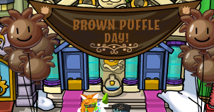 Jazzy on Club Penguin: Puffle Party: Brown Puffle