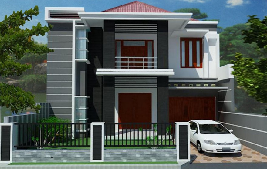 Desain Rumah 2 Lantai Berbagai Tipe - Modern Minimalis