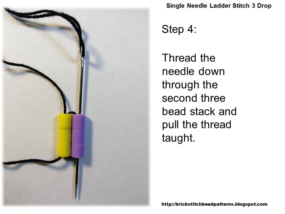Brick Stitch Bead Patterns Journal: Single Needle Ladder Stitch 3 Drop ...