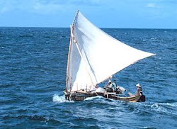 Proa Sailing: A Carolinian proa on a Saipan beach
