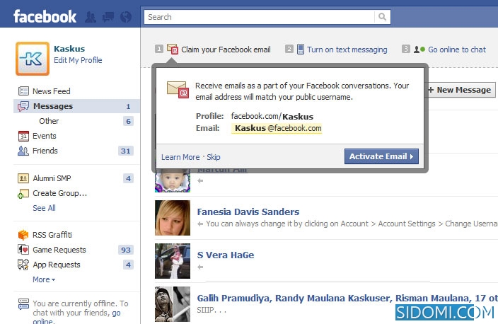 Jhon Hatoriz: Facebook Bagi-Bagi Email Gratis: namakamu@facebook.com