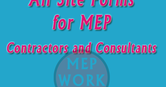 MEP Contractors and Consultants Site Forms