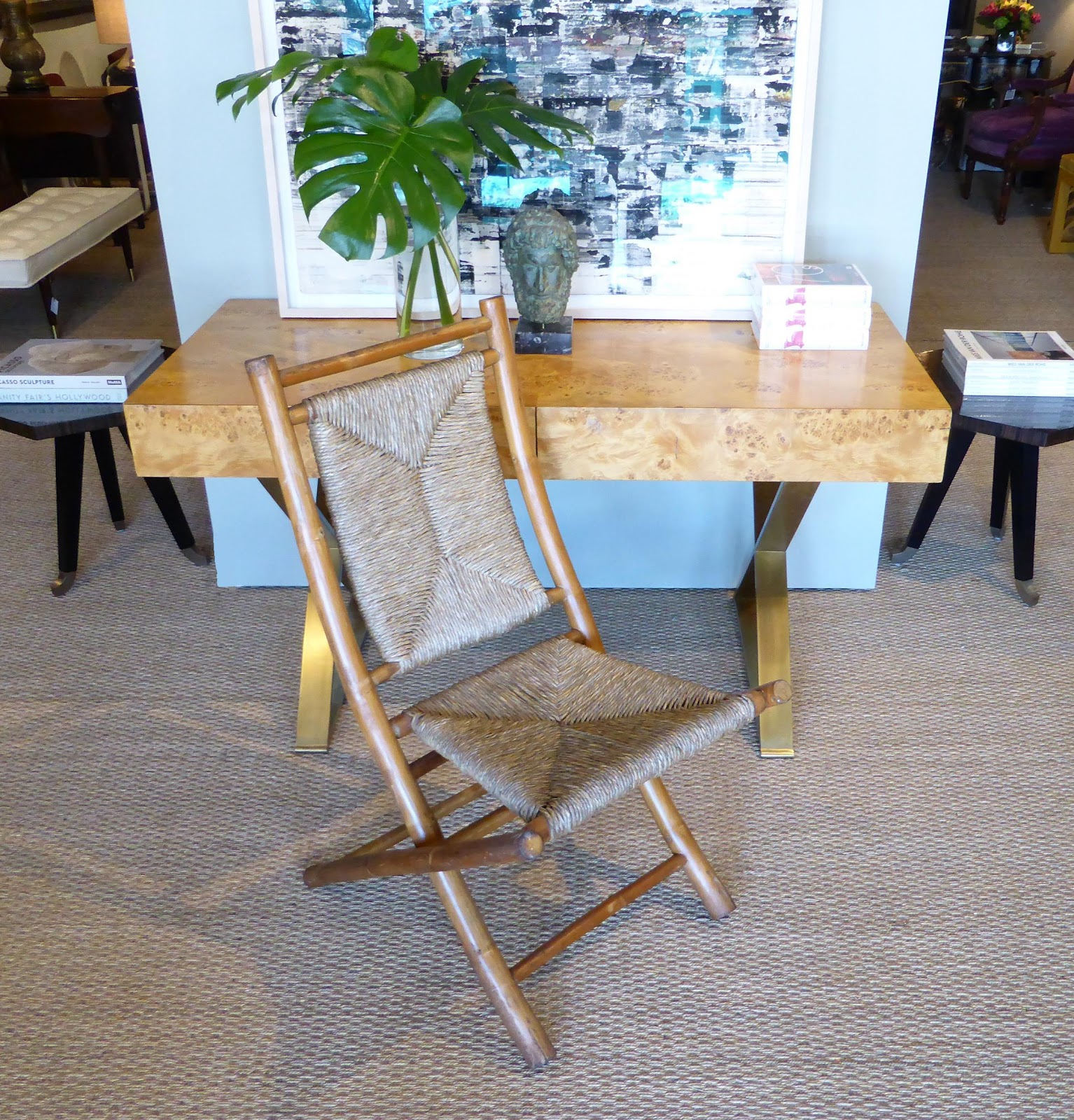 MICHAEL THOMAS : Pair of Bamboo Campaign Chairs