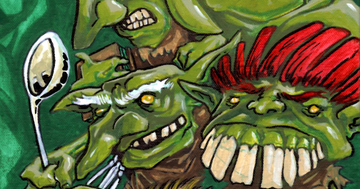 ROLLINKUNZ!: Had another go at the Goblin Pie crew, this time on canvas ...