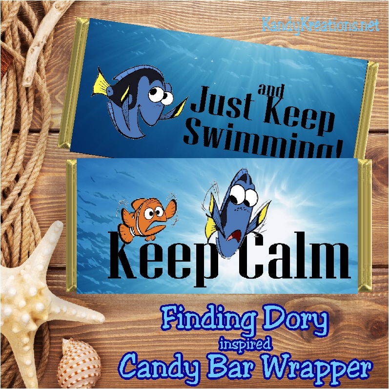 Keep Swimming Finding Dory Candy Bar Wrapper Printable | DIY Party Mom