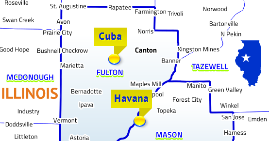 GeoFact of the Day: American Towns: Cuba and Havana, Illinois