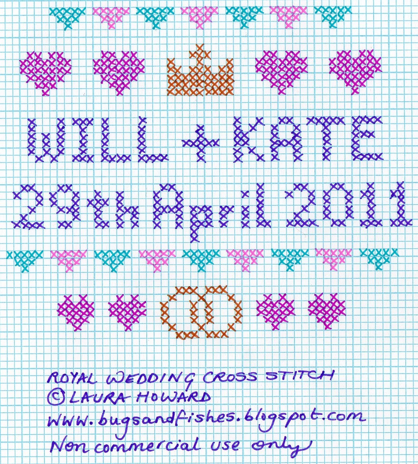 Bugs and Fishes by Lupin: DIY Royal Wedding Cross Stitch Sampler