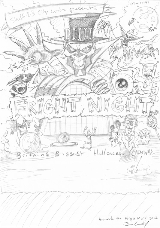 Jim Connolly: Fright Night 2012 - original A3 sketch