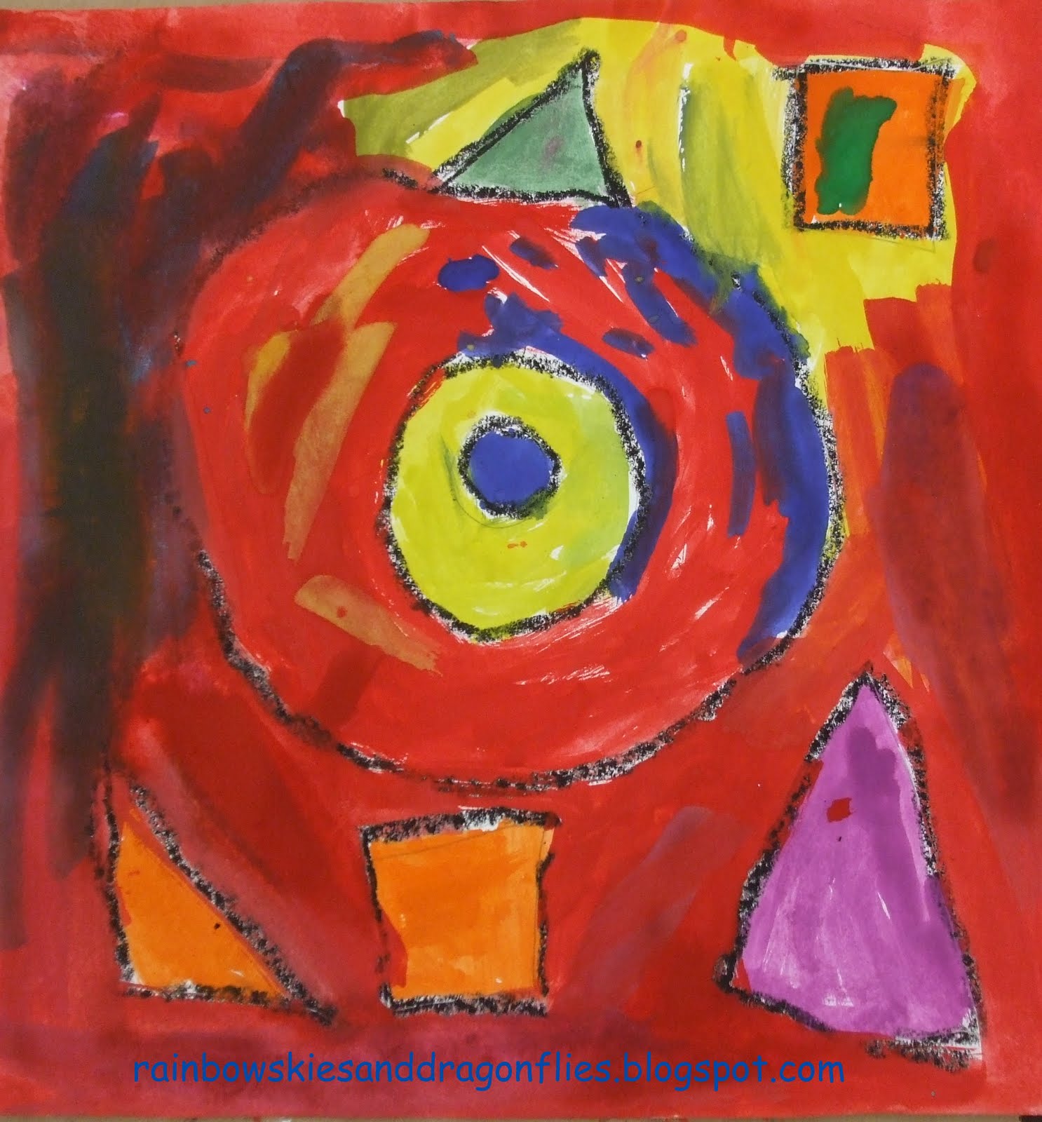 Rainbow Skies & Dragonflies: Shape Abstracts - 1st Grade