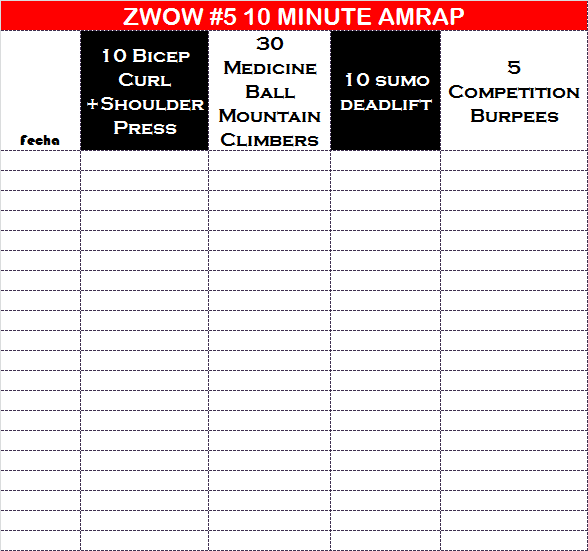 Zona Fitness: Zwow #5 : As many Round as possible (AMRAP)