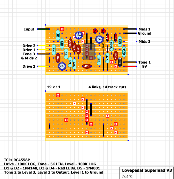 StompBoXed - The Guitar Pedal Builders Repository: Lovepedal Superlead v3