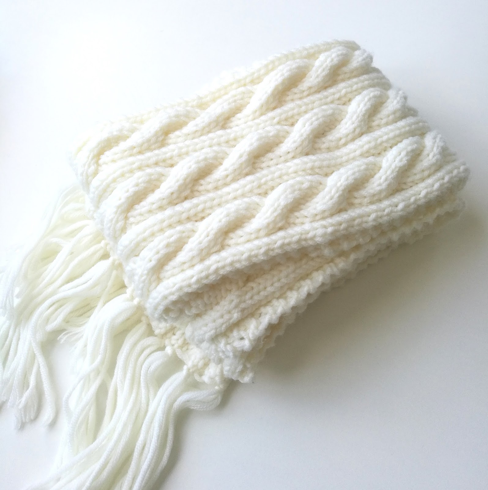 Blue Jacaranda by Linda Robertus: White Winter Scarf