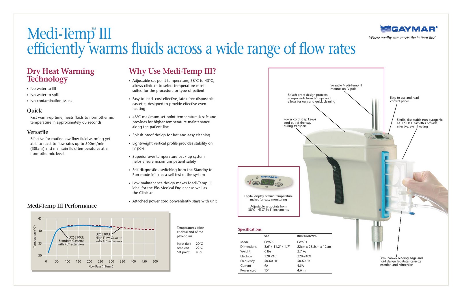 HD MED: INFUS / BLOOD WARMER