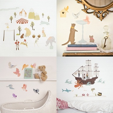 Decoración paredes de dormitorios de niños con stickers ~ Cocinas modernas