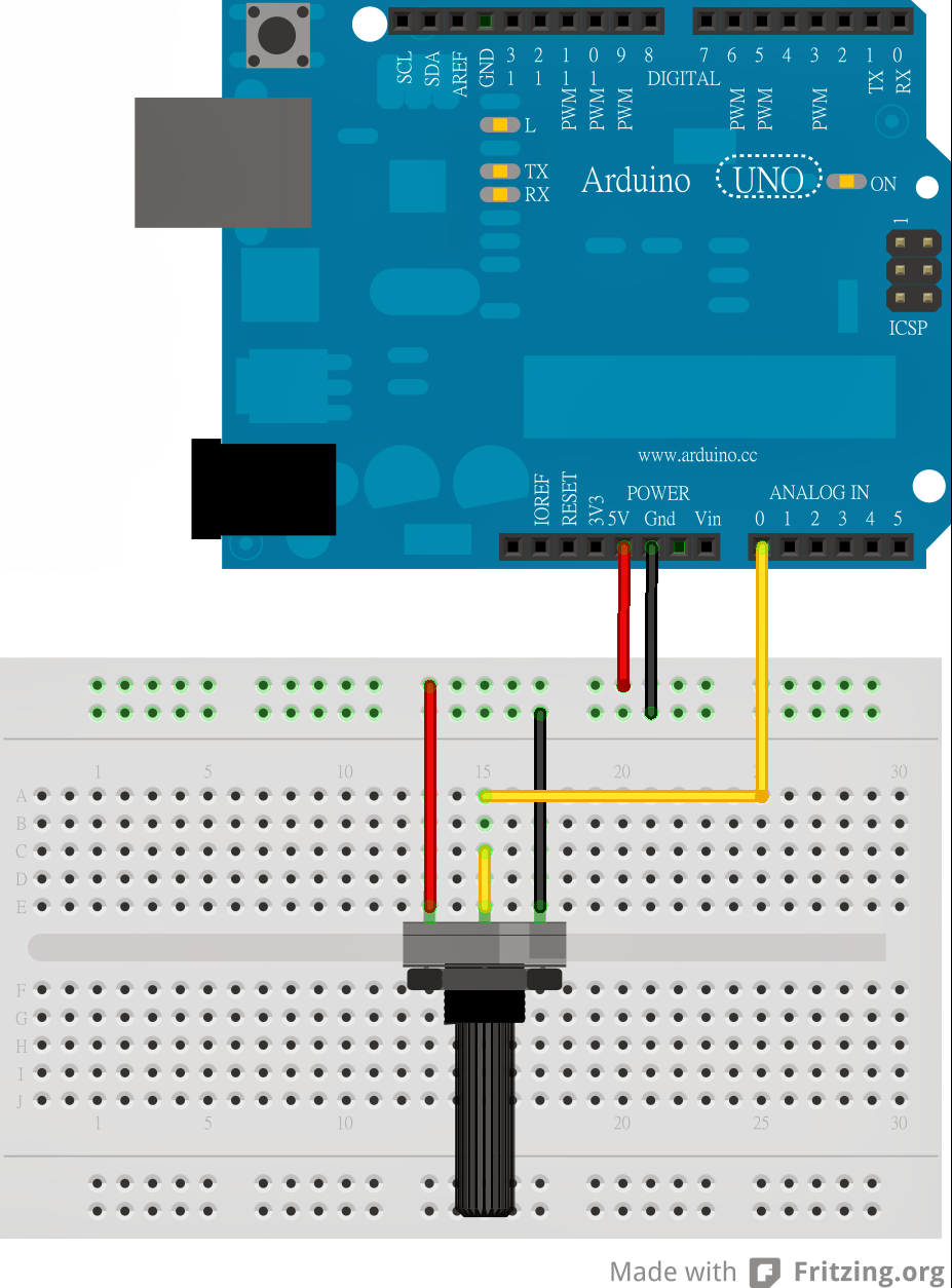 雄gsyan Arduino 用可變電阻控制 Flash 動畫