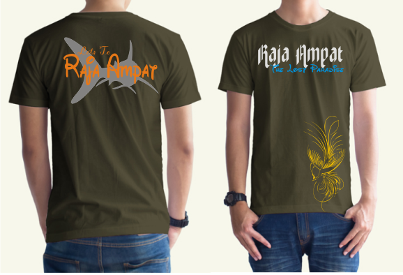 Kaos Polos Hijau Army Raja Ampat V-Neck Cendrawasih-Hiu - Kaos Souvenir ...