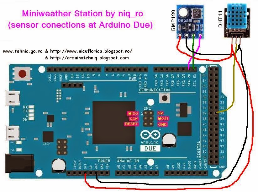 Arduino tehNiq: Weather station with Arduino Due on 2.2" TFT display