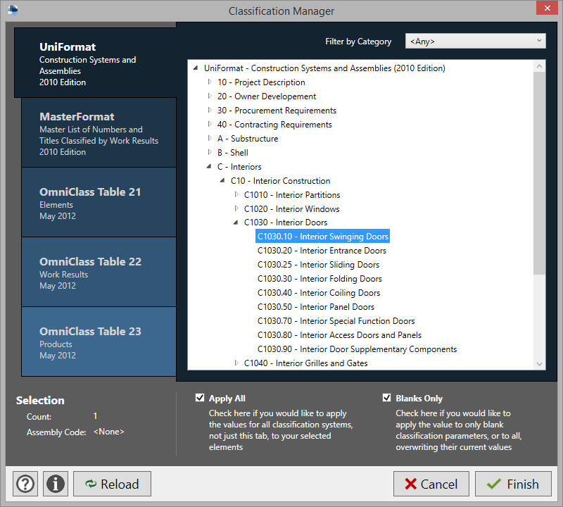 Revit Add-Ons: Free Autodesk Classification Manager for Revit