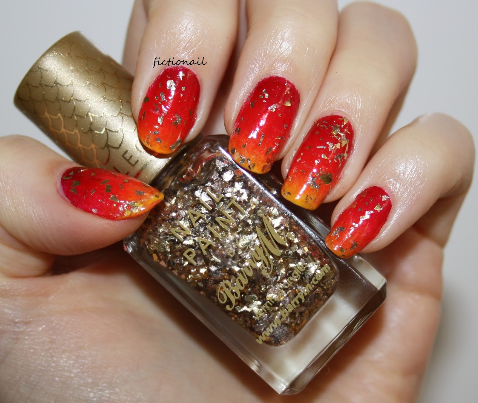 Autumn Glitter Gradient Nails