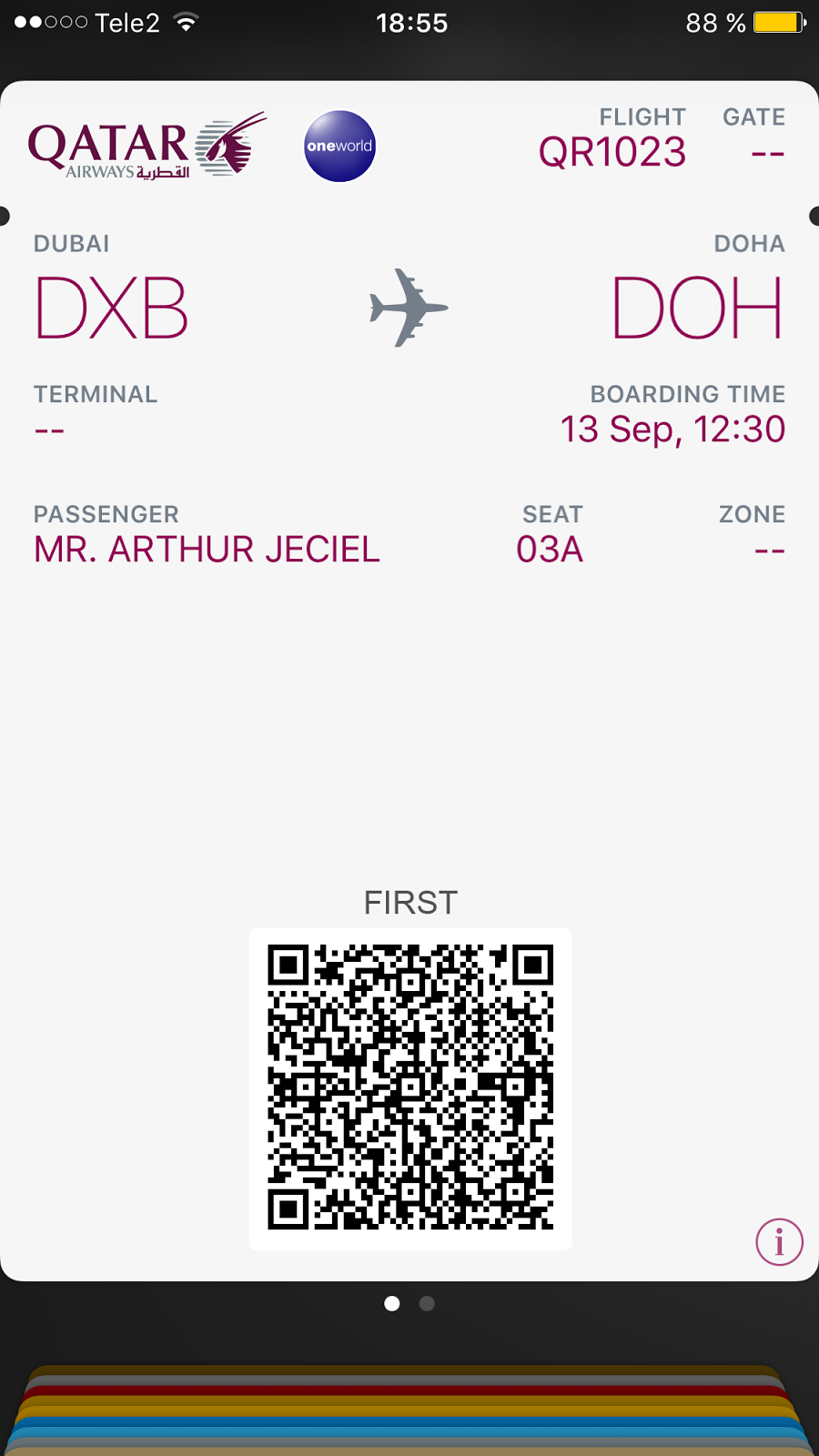 Review: Qatar Airways First Class, Dubai to Doha