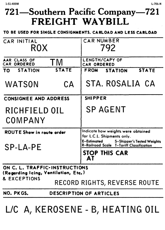 modeling the SP: Waybills, Part 48: Multi-compartment tank cars