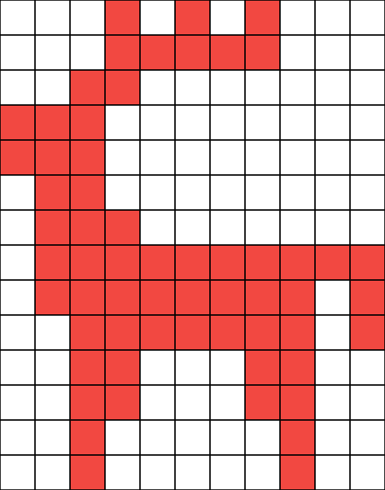 Пентамино: Пентамино "животный мир", фигура №10 - "олень"
