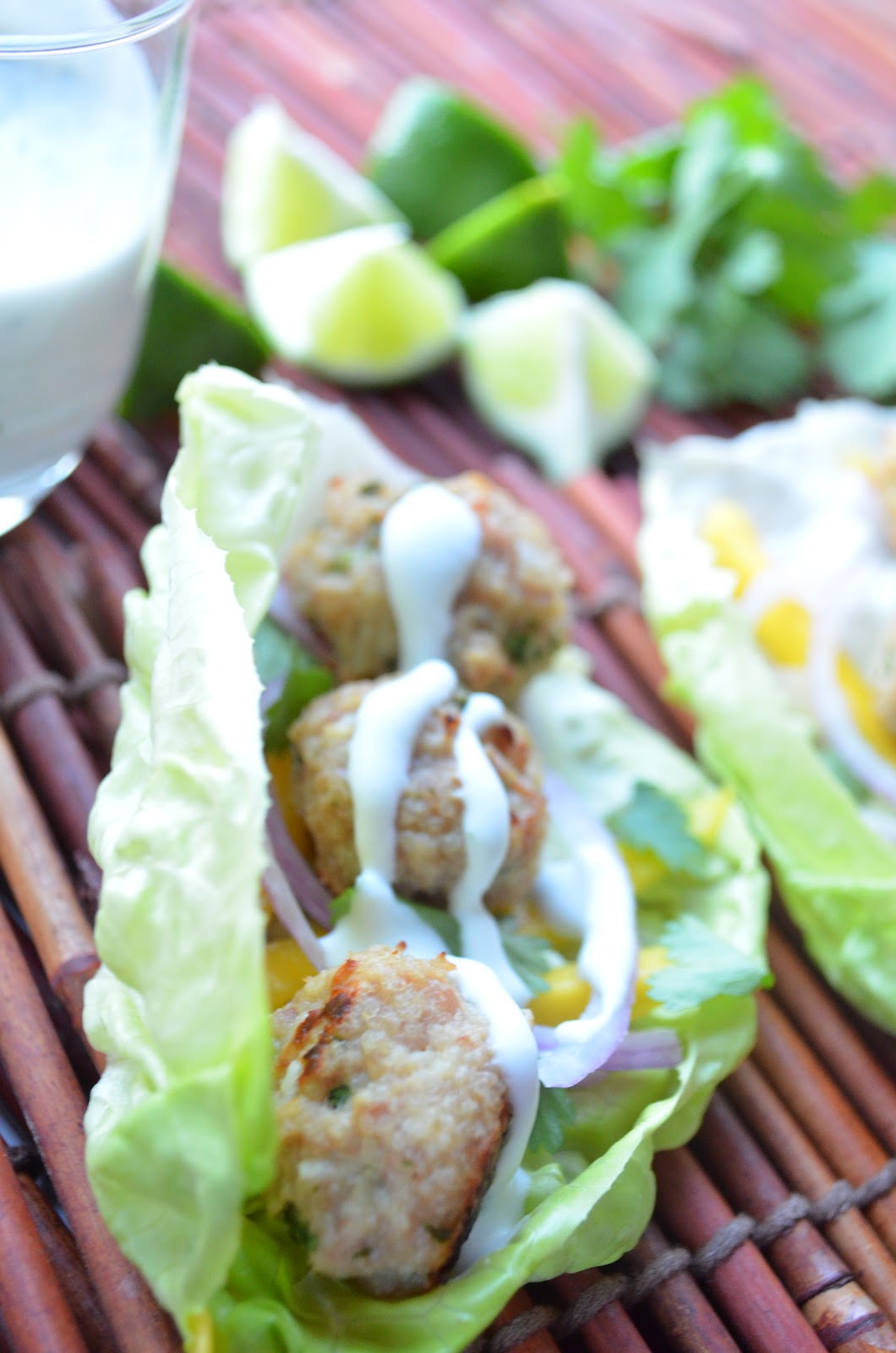 iron stef: thai chicken larb balls with creamy coconut sauce