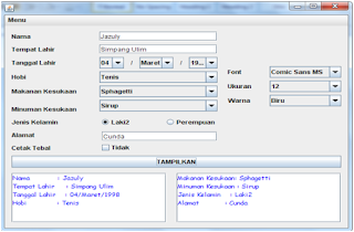 Membuat Form Biodata Pada Netbeans | Jazuly