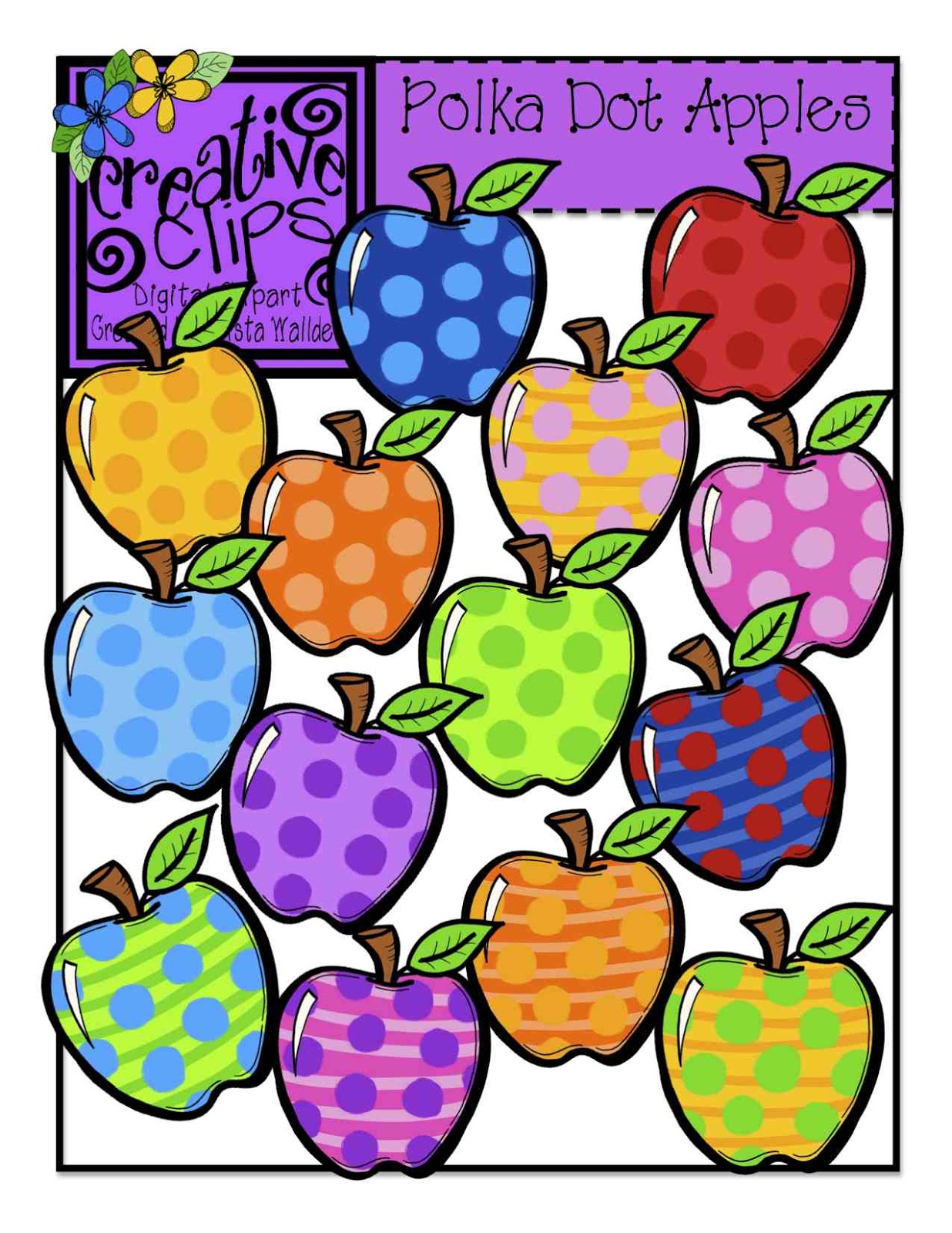The Creative Chalkboard: FREE Rainbow Apples and New Clipart Sets Galore!!